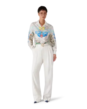 Casablanca Paris Store Classic Long Sleeve Silk Shirt