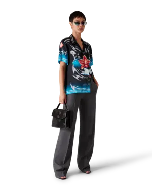 Casablanca Blades Short Sleeve Silk Shirt