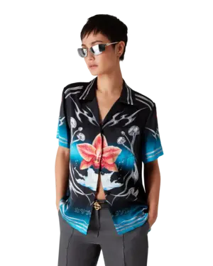 Casablanca Blades Short Sleeve Silk Shirt