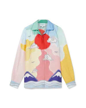 Casablanca Soleil Levant Long Sleeve Silk Shirt - Multicolor