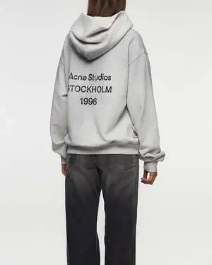 Acne Studios Logo Hoodie - Light Grey