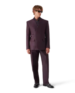 Casablanca Tailored Wool-silk Trousers With Viscose Side Stripe
