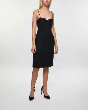 ROTATE BY BIRGER CHRISTENSEN Boucle Midi Dress