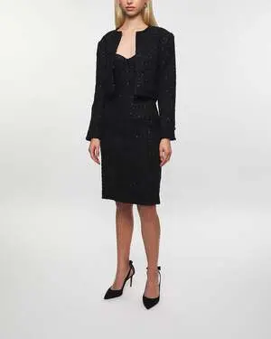 ROTATE BY BIRGER CHRISTENSEN Boucle Midi Dress