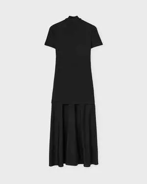 JIL SANDER Fluid Viscose High-neck Midi Dress