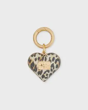 GANNI Heart Charm - Leopard