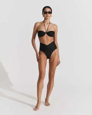 SEAQUELLE Billow Bikini Top - Black