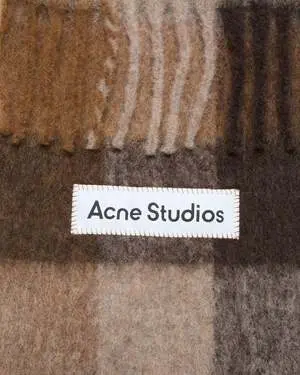 Acne Studios Check Fringe Scarf
