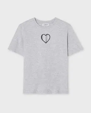 CLOEYS Heart T-shirt - Light Grey