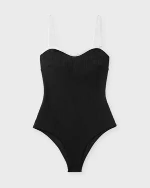 SEAQUELLE Ribbed Swimsuit - Black