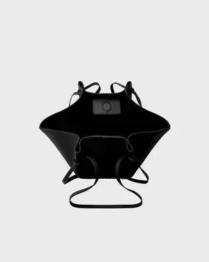 Yuzefi Mochi Pebble Grain Leather Shoulder Bag - Black