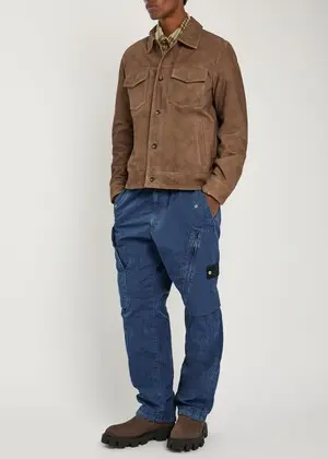 Stone Island Crinkled Shell Cargo Trousers - Indigo