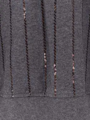 Brunello Cucinelli Cotton Sweatshirt With Sequin Embroidery