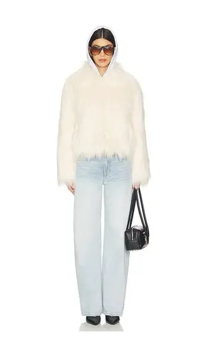 LoveShackFancy Fallon Faux Fur Jacket