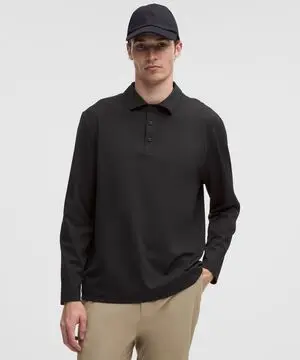 Lululemon Relaxed-fit Long-sleeve Golf Polo Shirt - Black