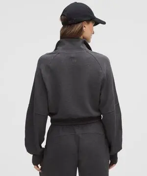 Lululemon Scuba Cropped Funnel-neck Half Zip - Heathered Graphite Grey