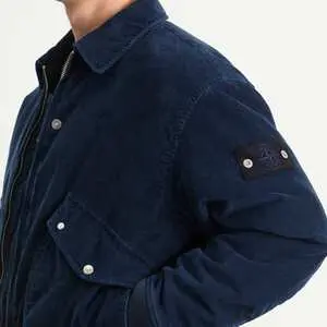 Stone Island Indigo Micro Corduroy Work Jacket - Blue Rinsed