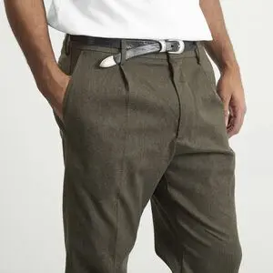 Nn07 Bill Pleated Trousers - Dark Army