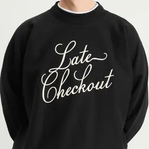 LATE CHECKOUT Script Crewneck Sweatshirt
