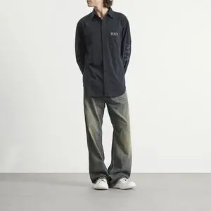 Balenciaga Main Character' Print Long Sleeve Shirt - Faded Black