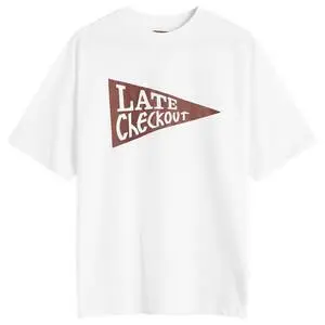 LATE CHECKOUT Burgundy Flag T-shirt - White