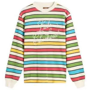 LATE CHECKOUT Script Waffle L/s T-shirt - Multicolour