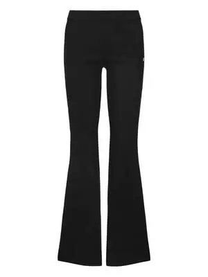 K-WAY Logo-patch Flared Trousers - Black