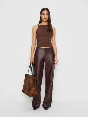 Wild Berry Faux Leather Joggers