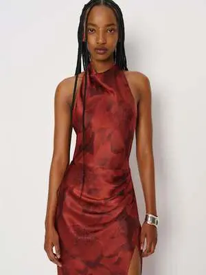 REFORMATION Emeline Silk Dress - Red