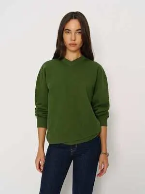 REFORMATION Bowie V Neck Sweatshirt