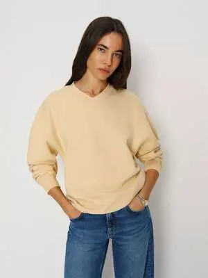REFORMATION Bowie V-neck Sweatshirt - Yellow