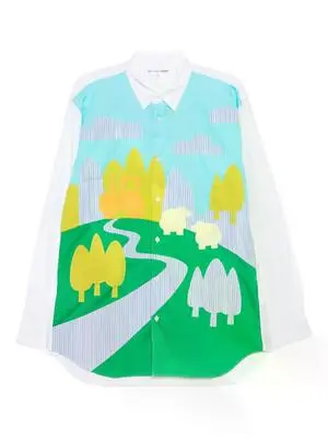Comme Des Garçons Graphic-print Shirt - White