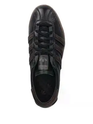 Adidas Tobacco Three-stripe Lace-up Sneakers - Black