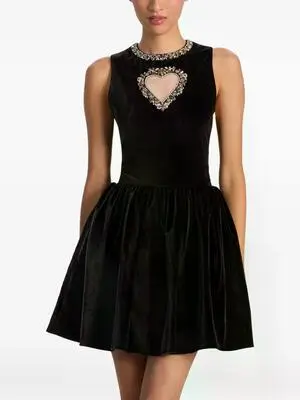 Alice + Olivia Ella Embellished-heart Mini Dress