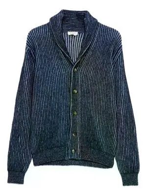 Jacob Cohen Striped Ribbed-knit Cardigan - Blue