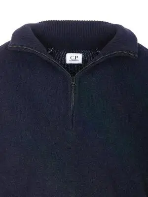 C.P. COMPANY Zip-neck Sweater With Logo Patch