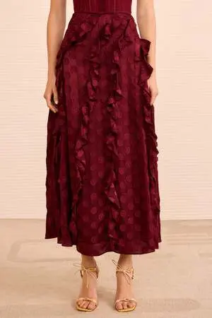 Ulla Johnson Poppy Cascading Ruffle Midi Skirt
