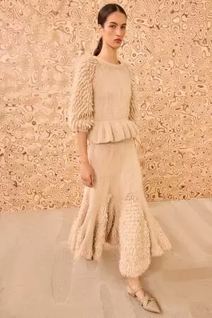 Ulla Johnson Selene Peplum Pullover Knit Sweater - Alabaster