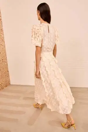 Ulla Johnson Poppy Ruffle Midi Skirt - Conch
