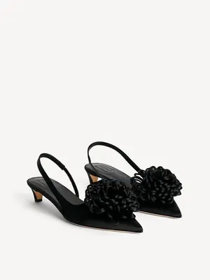 BY MALENE BIRGER Laiolo Satin Slingback Kitten Heels