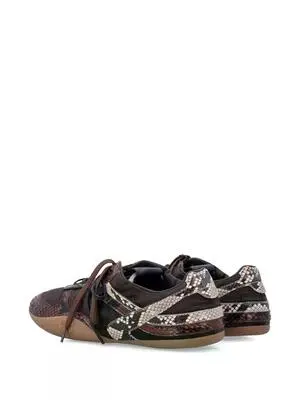 Miu Miu Snakeskin-effect Leather Sneakers