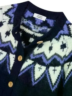 STUDIO TOMBOY Round Neck Cardigan - Blue