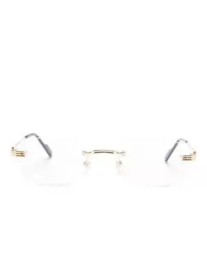 CARTIER Square-frame Rimless Glasses - Gold