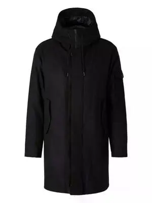 Herno Long Coat With High Collar - Black