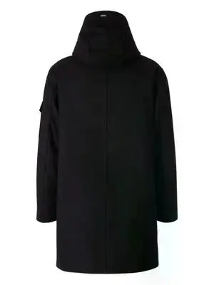 Herno Long Coat With High Collar - Black