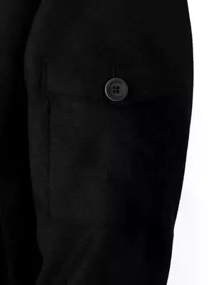 Herno Long Coat With High Collar - Black