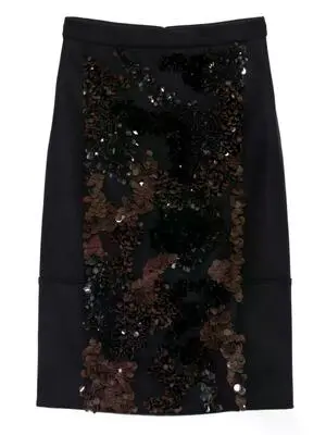Plan C Sequin-embellished Midi Skirt