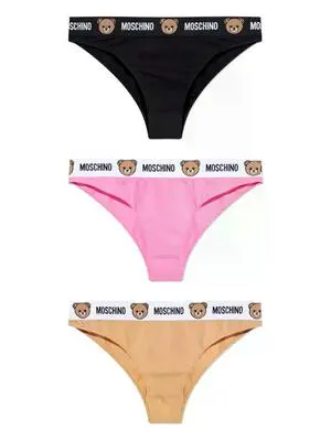 Moschino Logo-waistband Briefs - Black