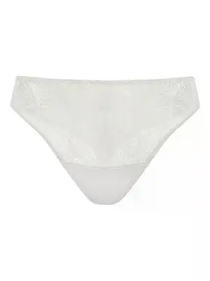 Hanro Lace-detail Thong - Grey