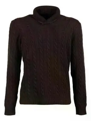 MOORER Cable-knit Roll-neck Sweater